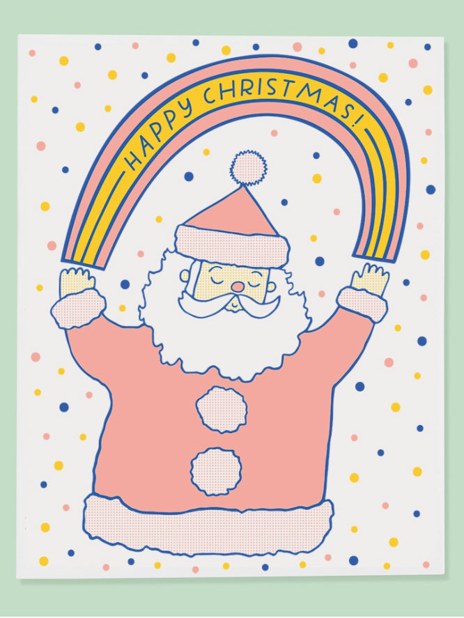 Rainbow Santa Card – Pinecone+Chickadee