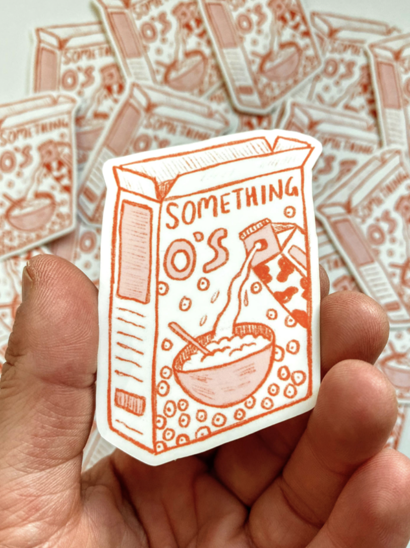 Cereal Sticker – Pinecone+Chickadee